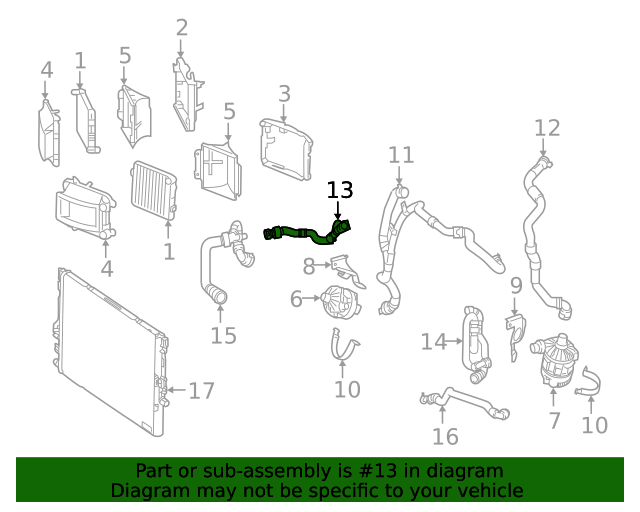 205-501-33-91 - Turbocharger Intercooler Hose 2015-2023 Mercedes-Benz ...