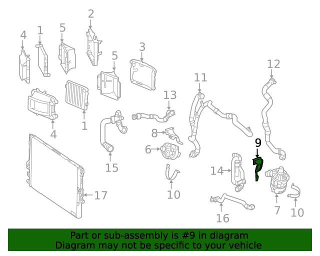 2015-2021 Mercedes-Benz Engine Water Pump Bracket 205-622-29-00 ...
