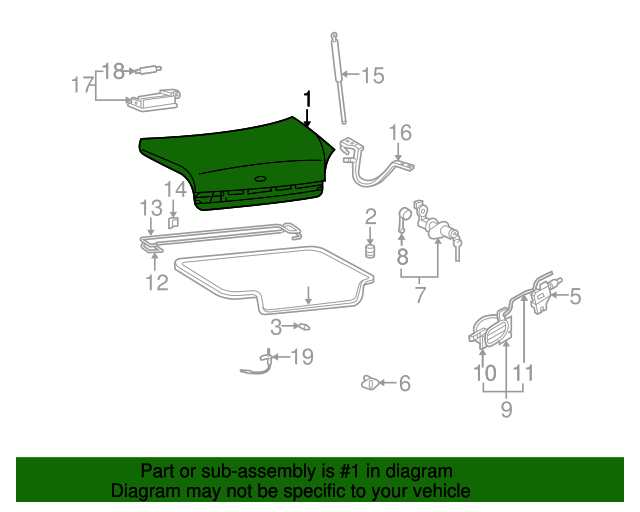 2004-2005 Hyundai XG350 Trunk Lid 69200-39550 | QuirkParts