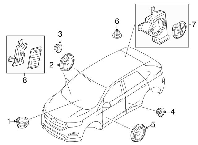 ET4Z-18808-A - Roof Speaker 2015-2024 Ford Edge | AutoNation Parts