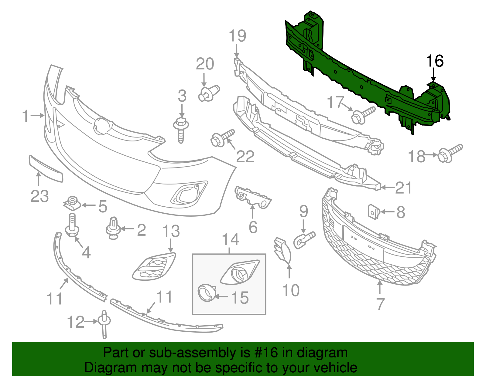 DR61-50-070A - Impact Bar - 2011-2014 Mazda 2 | Mazda Swag