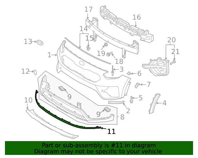 86591-G5500 - Bumper Guard 2020-2022 Kia Niro | Kia.Parts Store