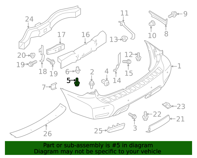 2008-2024 Nissan Bumper Cover Screw 08566-6255A | Nissan Parts Plus
