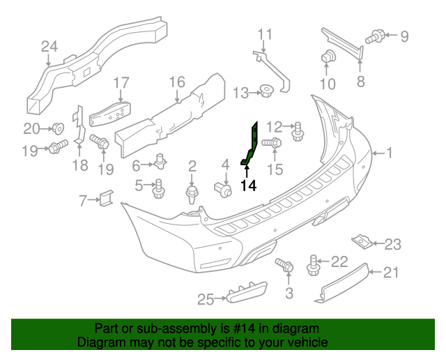 2017-2020 Nissan Armada Inner Bracket - Driver's Side (LH) 85211-1LA0A ...