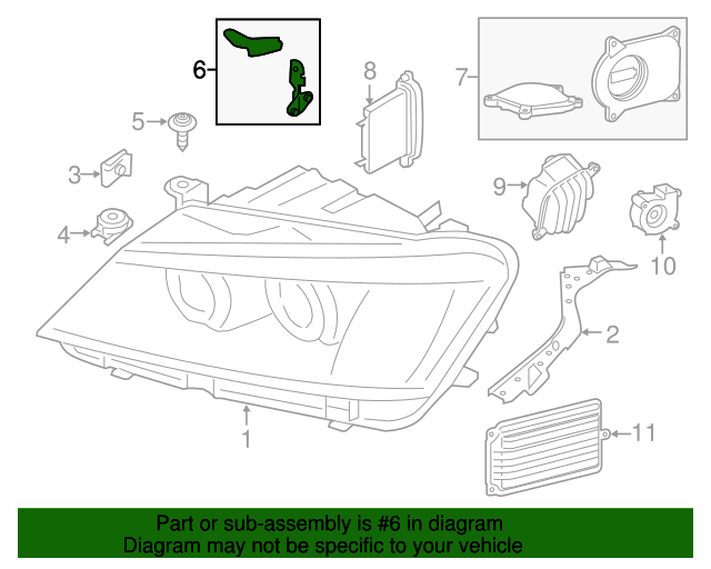 63-11-7-401-168 - Repair kit, right headlight 2015-2018 BMW ...