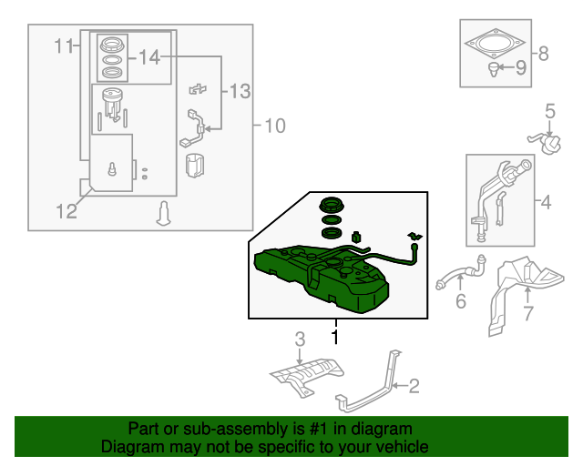 17044-TA5-A00 - Fuel Tank 2009-2014 Acura | AutoNation Parts