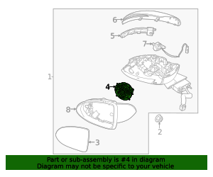 2017-2025 Hyundai Mirror Motor 87612-F2000 | Retail Performance Auto Parts