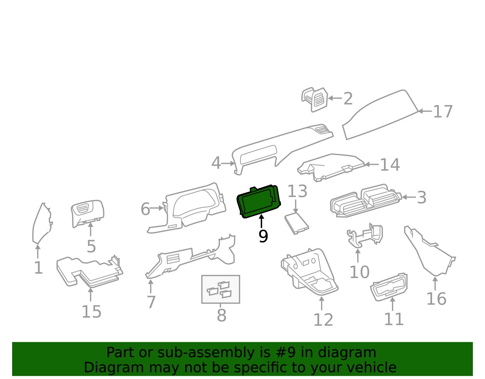 2018-2025 Nissan LEAF Center Bezel 68260-5SK1A | Team Nissan Inc.