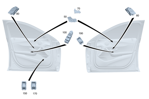 Switch in Front Door Lining for 2024 Mercedes-Benz GLE 450e | Mercedes ...