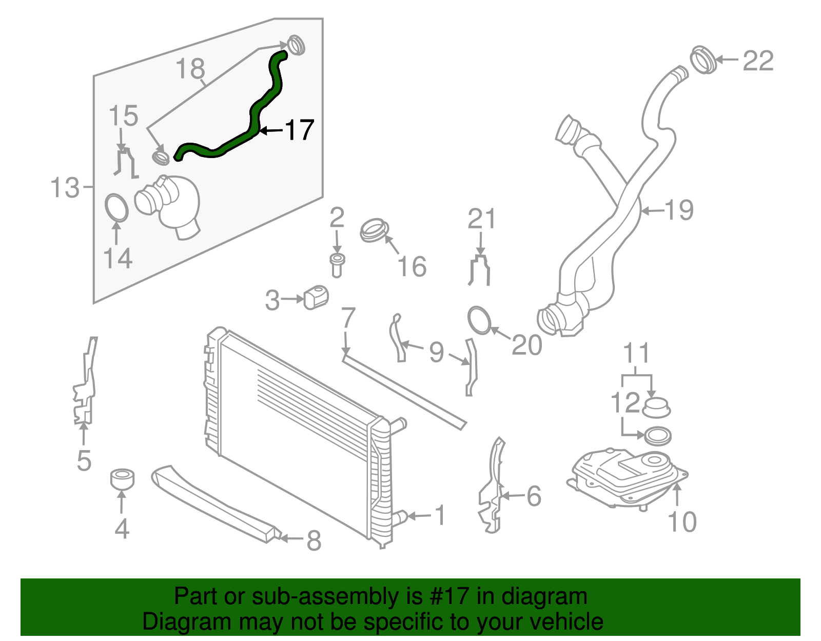 2005-2009 Audi Engine Coolant Overflow Hose 8E1-819-371-T | OEM Parts ...