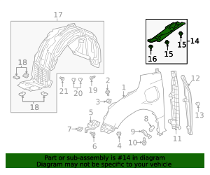 74207-TRV-A00 - Fender Ledge Cover 2018-2021 Honda Clarity | Honda ...