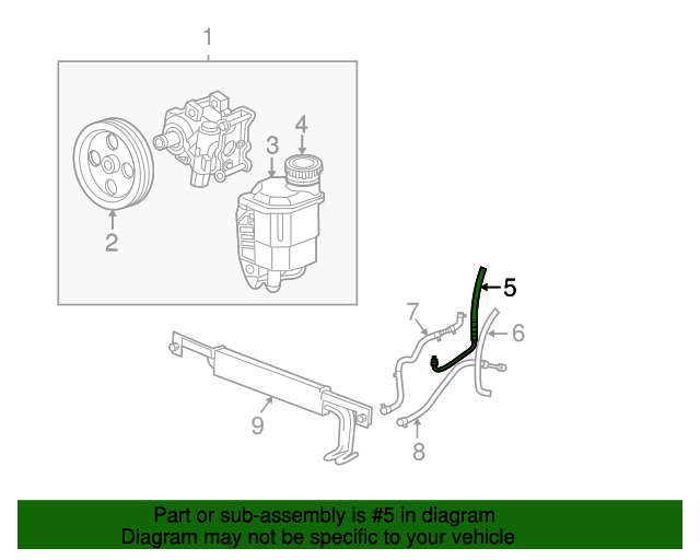 2003-2009 Dodge Power Steering Pressure Hose 52122339AC | TascaParts.com
