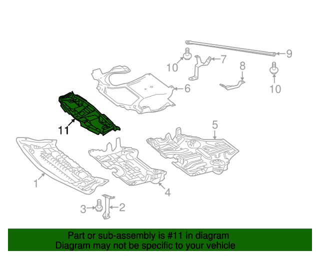 212-500-04-55 - Radiator Support Baffle 2014-2016 Mercedes-Benz ...