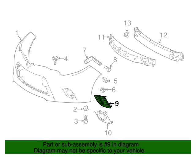 81482-02320 - Bumper Cover Spacer Panel 2014-2016 Toyota Corolla ...