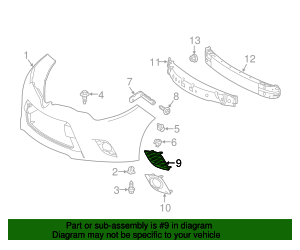81482-02320 - Bumper Cover Spacer Panel 2014-2016 Toyota Corolla ...