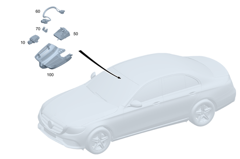 Sensors, Camera and Switches Behind Windshield for 2020 Mercedes-Benz E ...