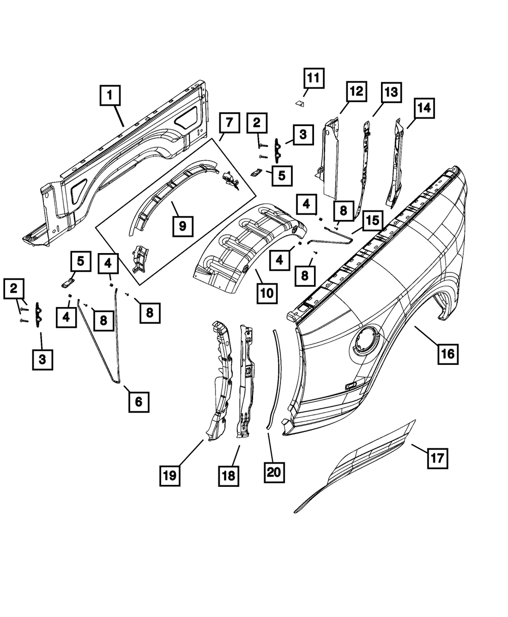 2019-2025 Ram 3500 Box Side Outer Panel, Left 68406419AB | Mopar Online ...