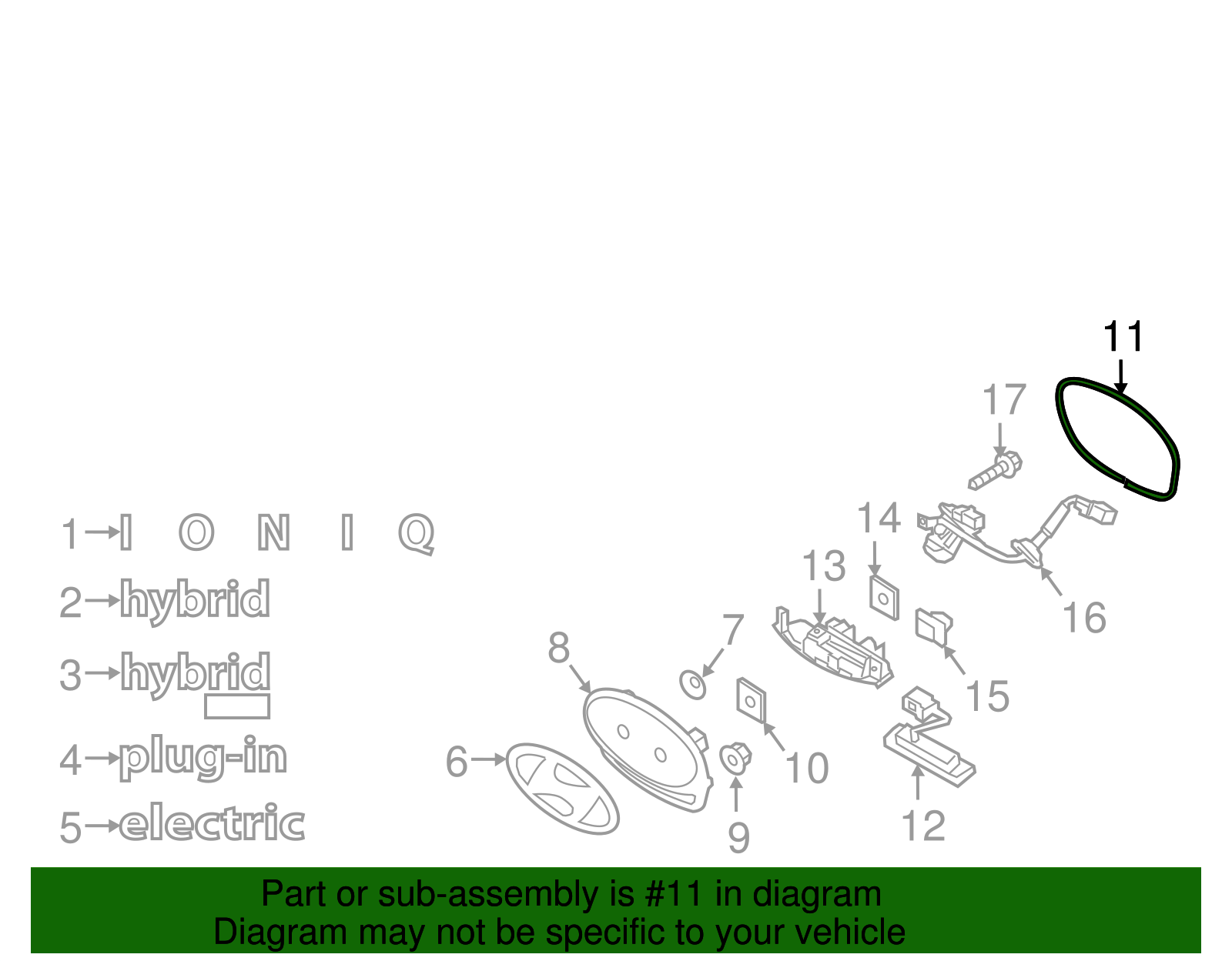 2017-2022 Hyundai Ioniq Base Gasket 87375-G2000 | Hyundai Wholesale Direct