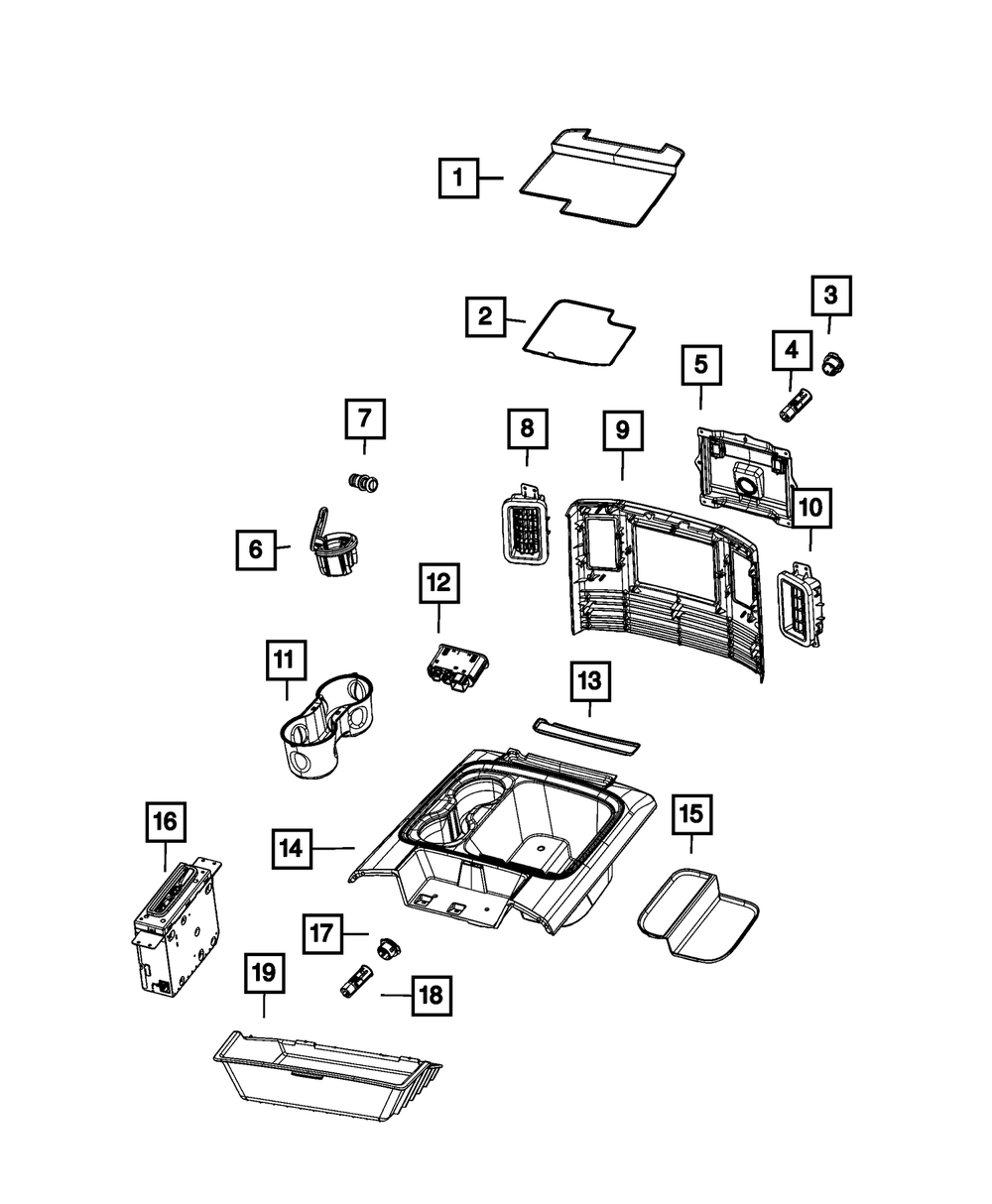 Center Console Bezel for 2021-2024 Ram 1500 Classic | OEM Mopar ...