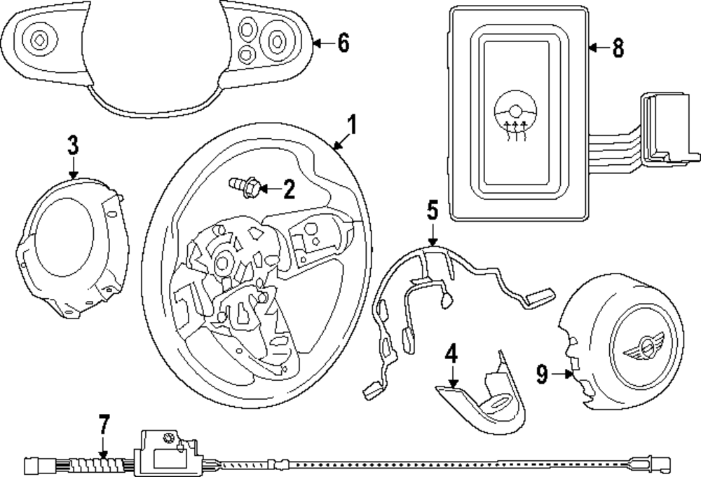 2022-2024 Mini Cooper Heated Steering Wheel Module 32-30-5-A27-D80 ...