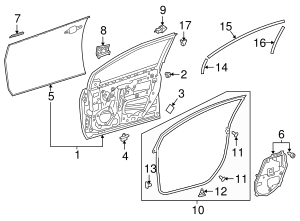 67895-47011 - Front Weather-Strip - 2016-2018 Toyota | OEM Genuine ...