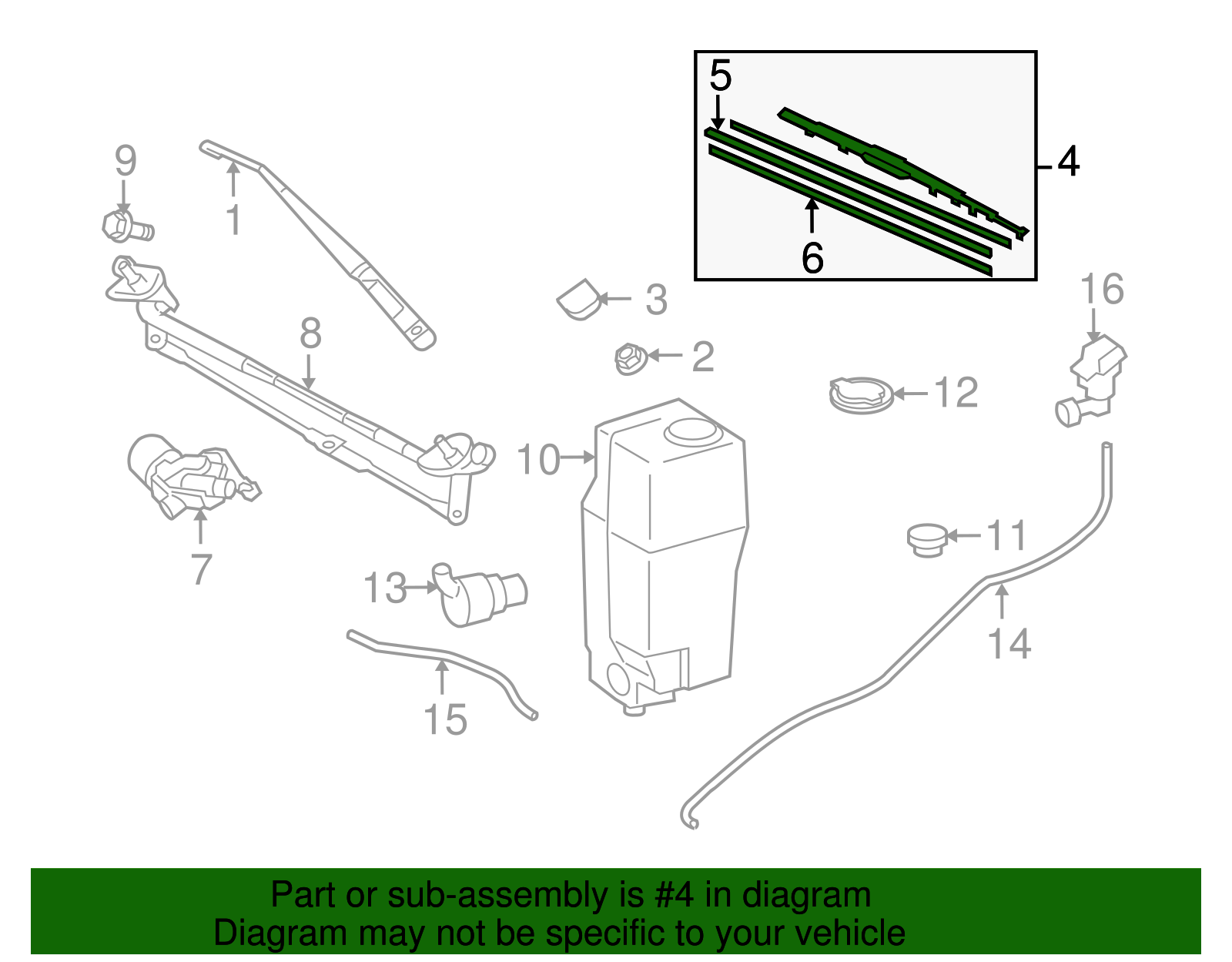 1999-2015 Toyota Windshield Wiper Blade (Right, Front) 85212-04031 ...