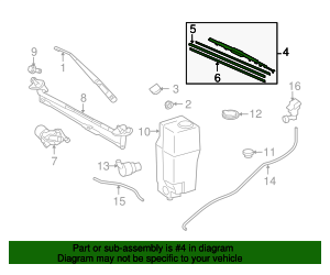 2004-2015 Toyota Tacoma Windshield Wiper Blade (Left, Front) 85222 ...