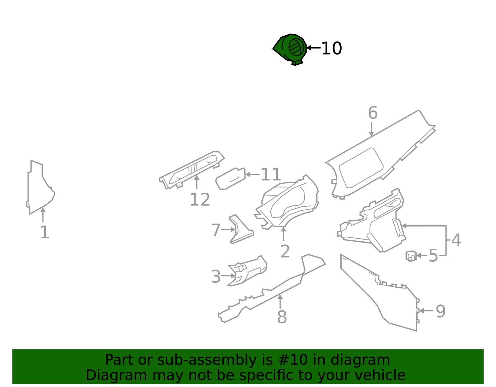 2018-2024 Nissan Kicks Vent Grille 68761-5RB0B | Melloy Nissan Parts