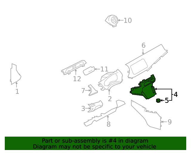 2021-2023 Nissan Kicks Center Panel 68922-5R00A | TascaParts.com