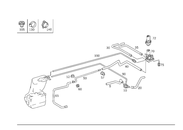 220-832-01-94 - Hose 1998-2006 Mercedes-Benz | Mercedes-Benz USA Parts