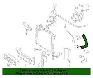 1998-2003 Mercedes-Benz Upper Hose 202-501-49-82 | MB Online Parts