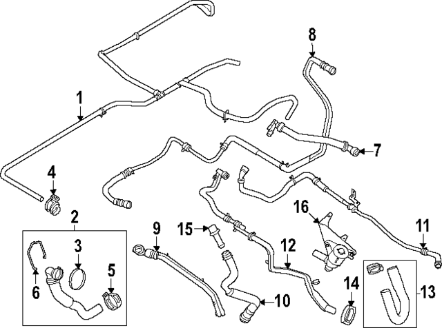 2023-2024 Ford Heater Hose hc3z18472k | TascaParts.com