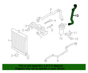 LR036540 - Engine Coolant Hose 2013-2014 Land Rover | AutoNationParts.com