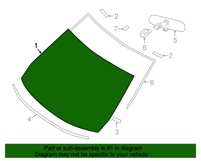 72700-4BA0B - Windshield 2014-2018 Nissan Rogue | Nissan Parts ...