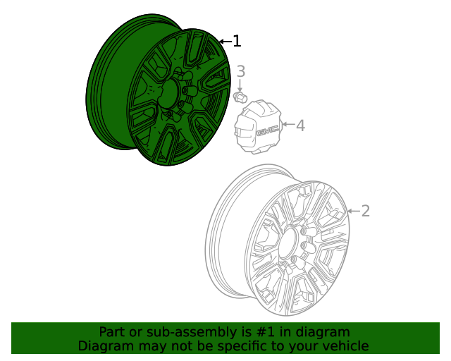 OEM GM 20x8.5 Aluminum Wheel For 2020 GMC - Part No. 84742713 | Karl ...