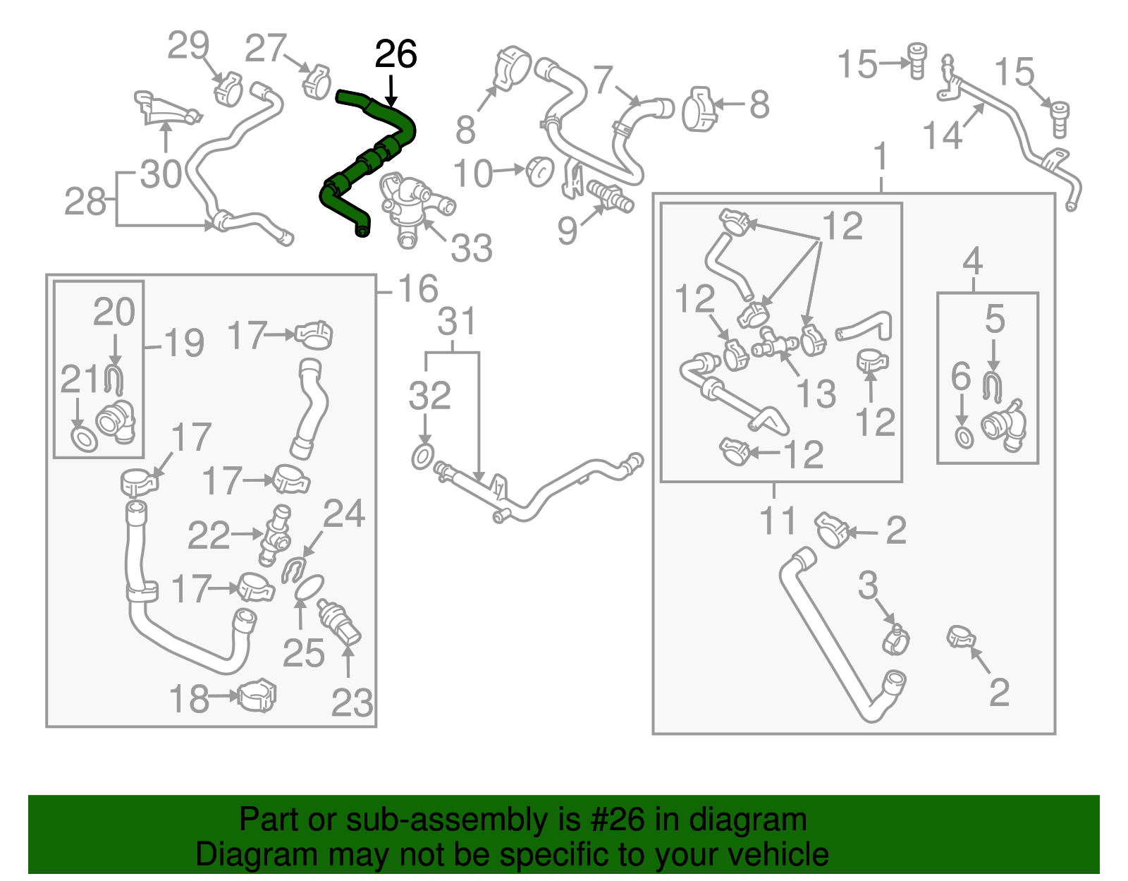 1K0-122-447-GR - Overflow Hose 2009-2014 Volkswagen | Volkswagen Parts ...