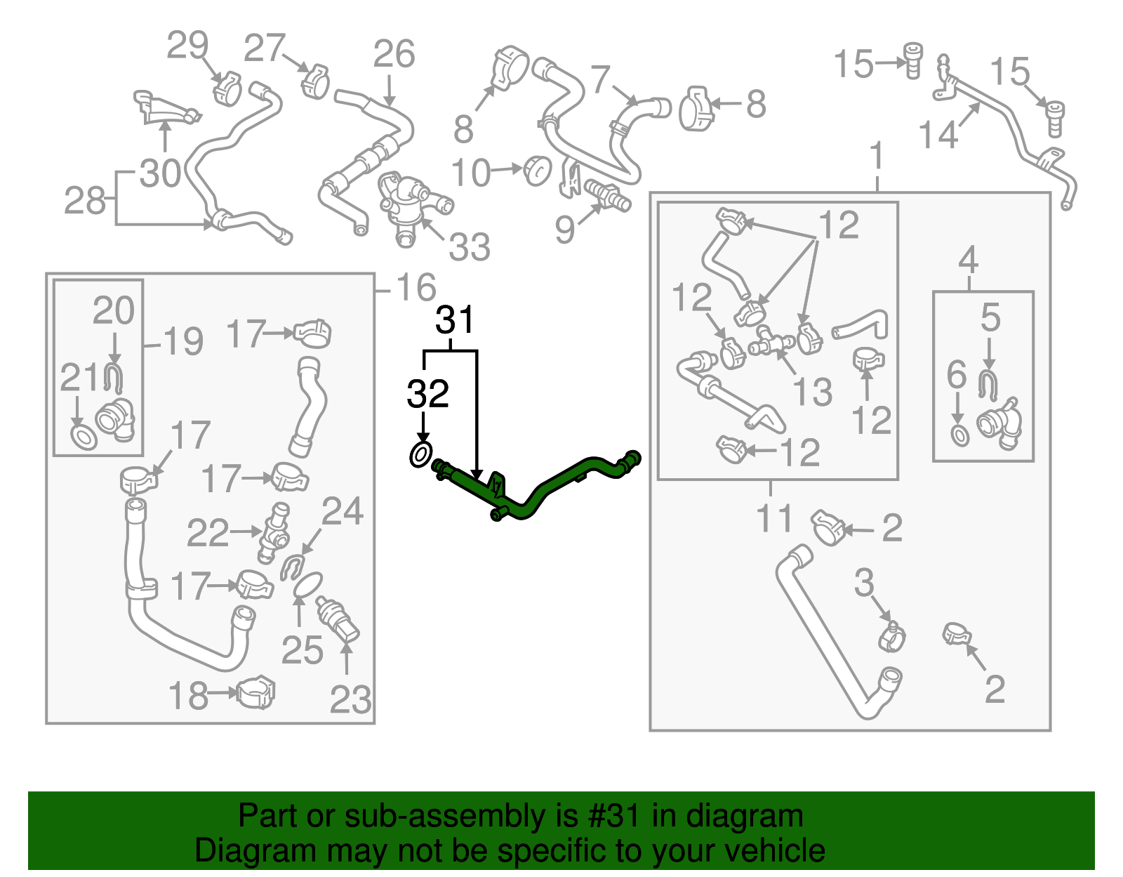 2010-2014 Volkswagen Connector Pipe 03L-121-065-T | VW Parts Center