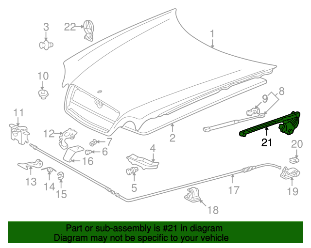 208-880-01-28 - Hood Hinge 1998-2003 Mercedes-Benz | AutoNationParts.com