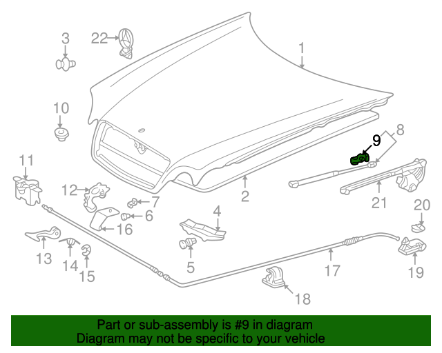 006-988-49-78 - Support Cylinder Clip 1998-2003 Mercedes-Benz ...
