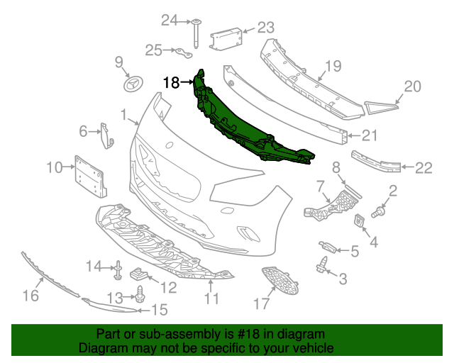 2017-2019 Mercedes-Benz CLA 250 Energy Absorber 117-885-10-00 | MB OEM ...