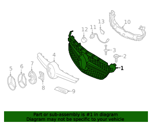 205-888-15-00 - Grille 2019-2023 Mercedes-Benz | Shop MB Parts Now