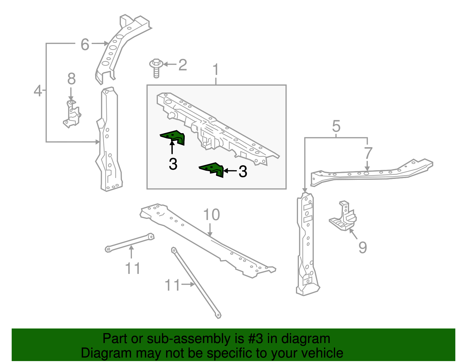 2018-2025 Toyota Camry Bumper Bracket 52081-06010 | Toyota Parts Center