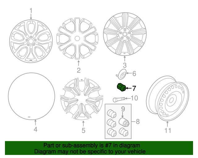 Genuine OEM Wheel Nut Part# 605123499 Fits Jaguar Land Rover Cary
