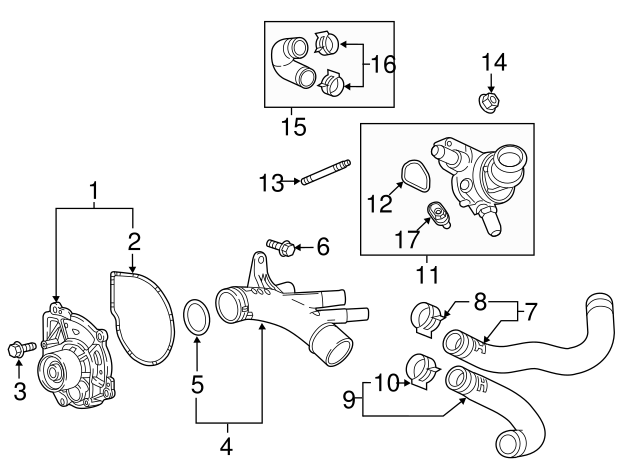 2016-2022 GM Exhaust Gas Recirculation (EGR) Valve Cooling Return Hose ...
