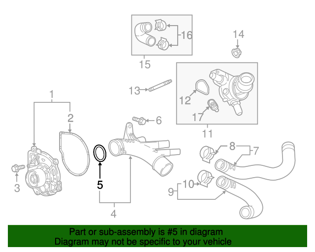 2016-2022 GM Engine Water Pump Inlet Pipe O-Ring 12650512 | GetOEMParts.com