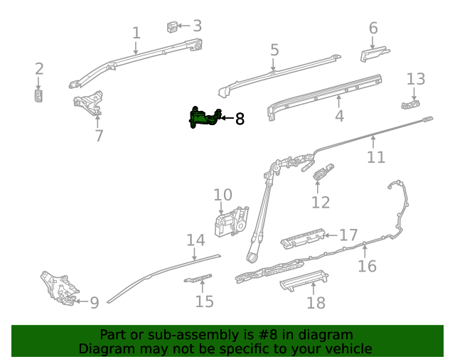 2021-2024 Toyota Sienna Roller & Bracket 68390-08050 | Toyota Parts Center