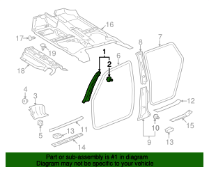 2003-2008 Toyota Corolla Windshield Pillar Trim 62211-02070-E0 | Toyota ...