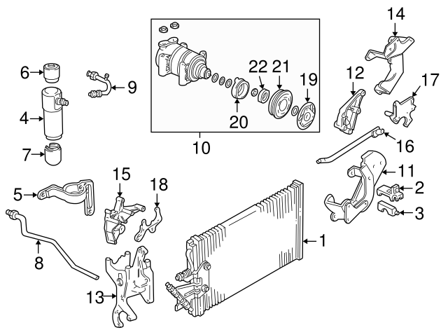 1994-1996 GM Air Conditioning Compressor and Condenser Hose Assembly ...