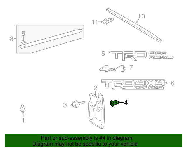 1991-2020 Toyota Fender Liner Grommet 9018906013 | Toyota Parts Center