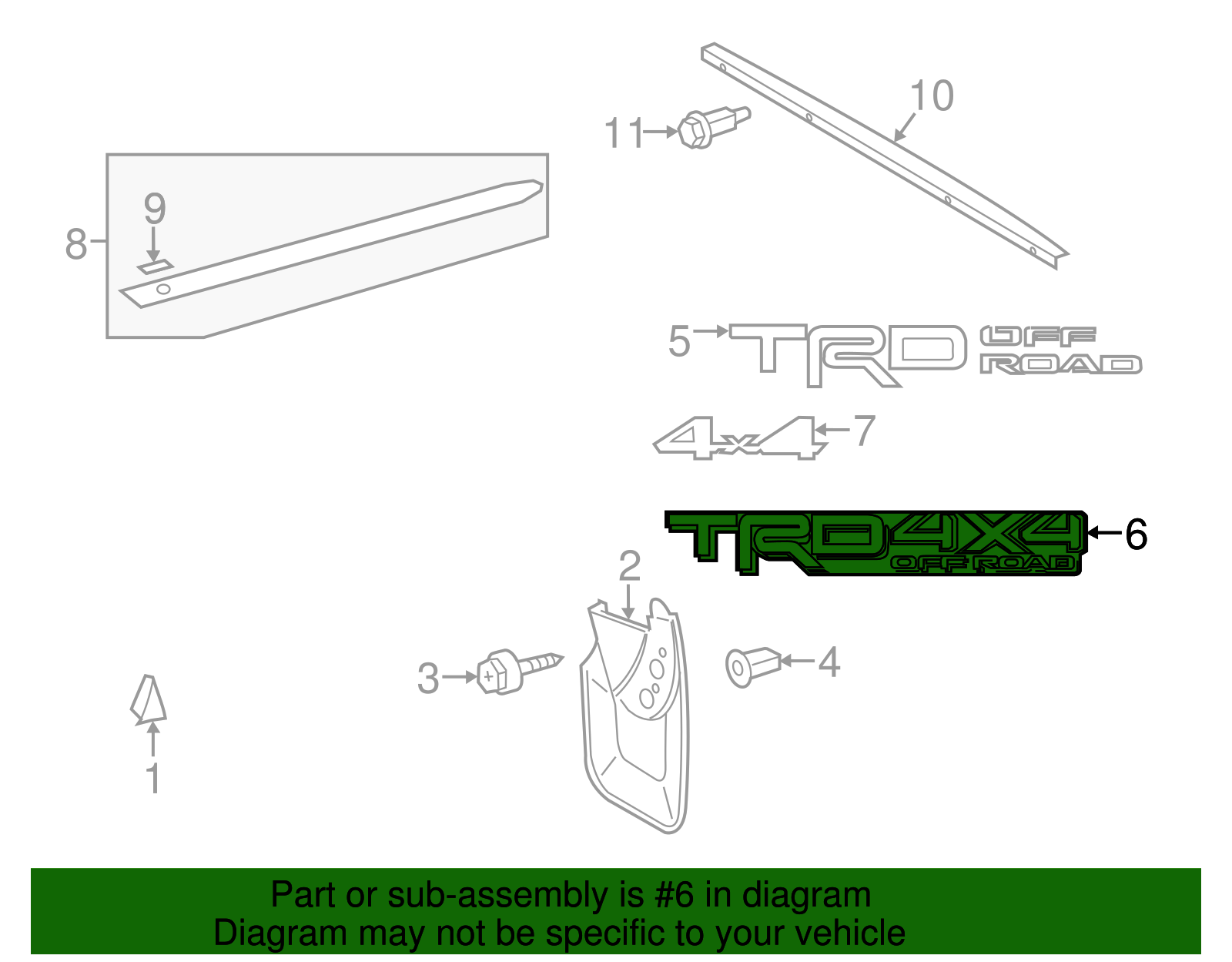 Genuine Toyota Truck Bed Decal (Left, Right, Rear) part# 75996-0C080-A2 ...